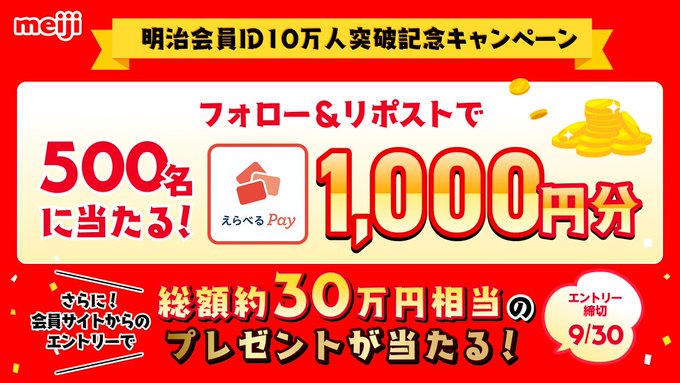 えらべるPay1,000円分がフォロー&リポストで500名に当たる。 | 激安らぼ